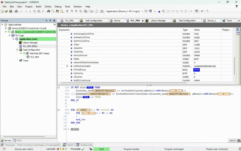 CODESYS Tutorial: How To Get the Actual Cycle Time of a Current Task ...